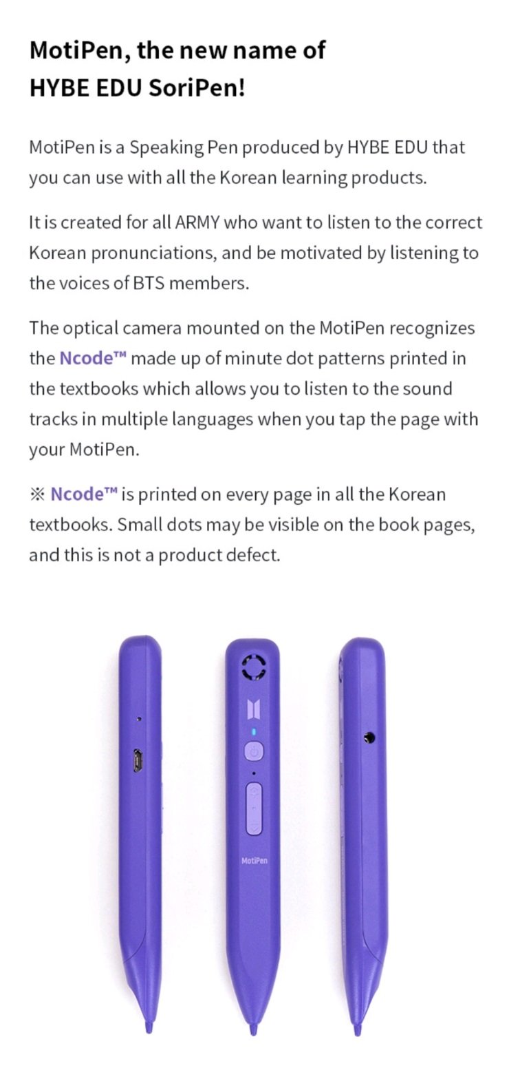 BTS - LEARN KOREAN WITH BTS BOOK / MOTIPEN ONLY | COKODIVE